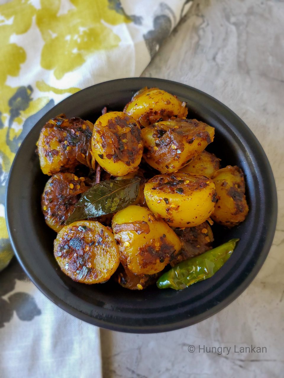 Sri Lankan potato fry (Ala thel dala) - Hungry Lankan