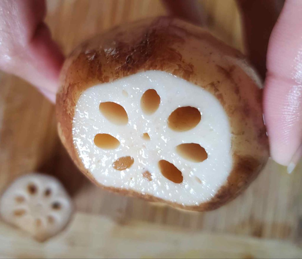Vegan lotus root curry - Hungry Lankan